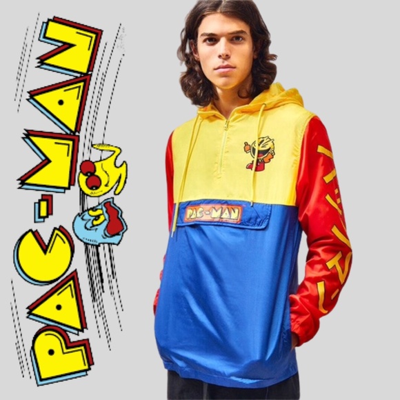 Pac Man | Jackets & Coats | Pacman Colorblock Windbreaker | Poshmark